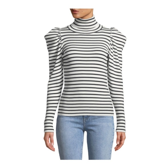 A.L.C. | Tops | Alc Baker Puff Sleeve Striped Top Xs | Poshmark